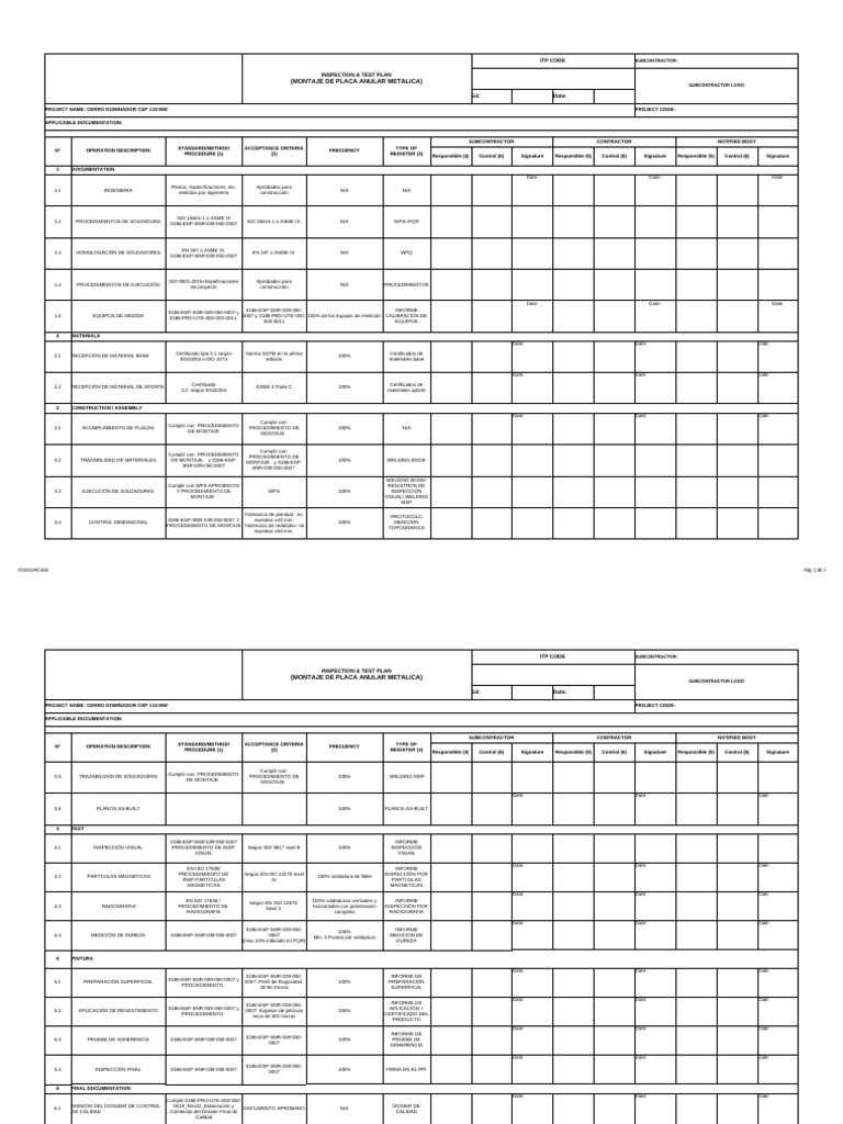 Ppi, Programa de Puntos de Inspeccion | PDF