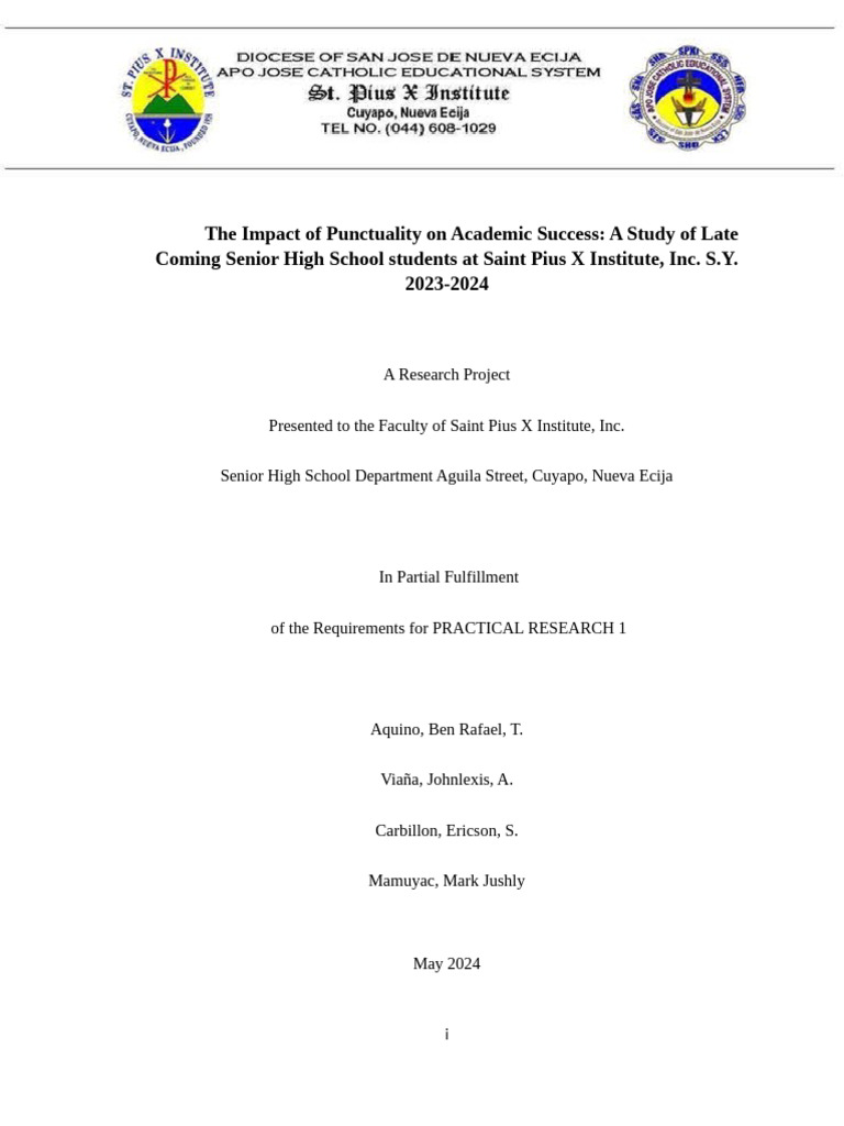 The Impact Of Punctuality On Academic Success Pdf Methodology