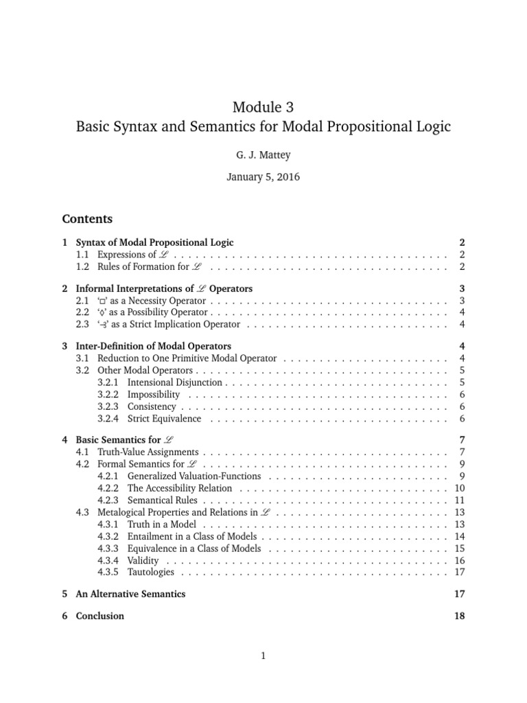 Module 3 - Modal Propositional | PDF | Interpretation (Logic) | Modal Logic