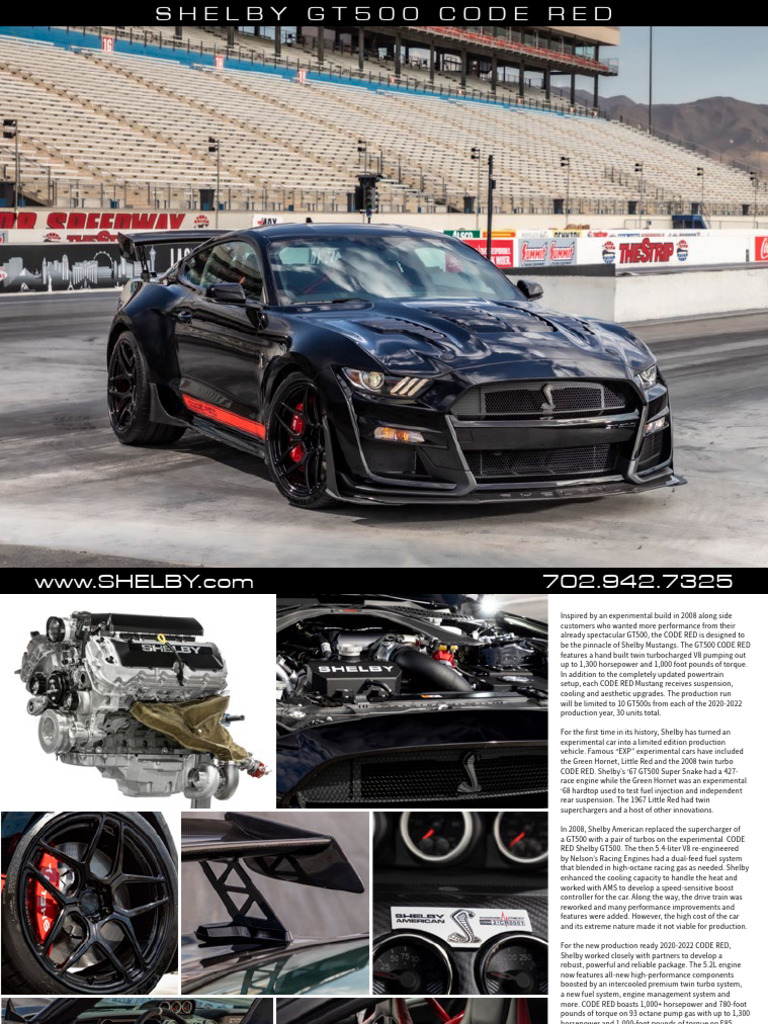 Shelby GT500 Code Red Brochure | PDF | Vehicle Technology | Coupes