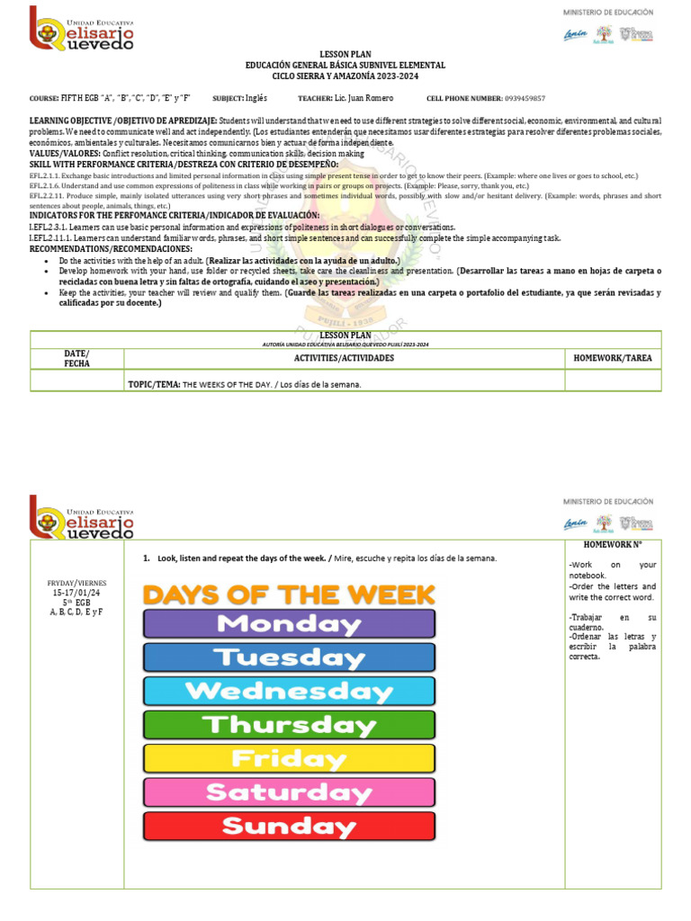 Ficha Pedagógica 5° | PDF | Learning | Behavior Modification
