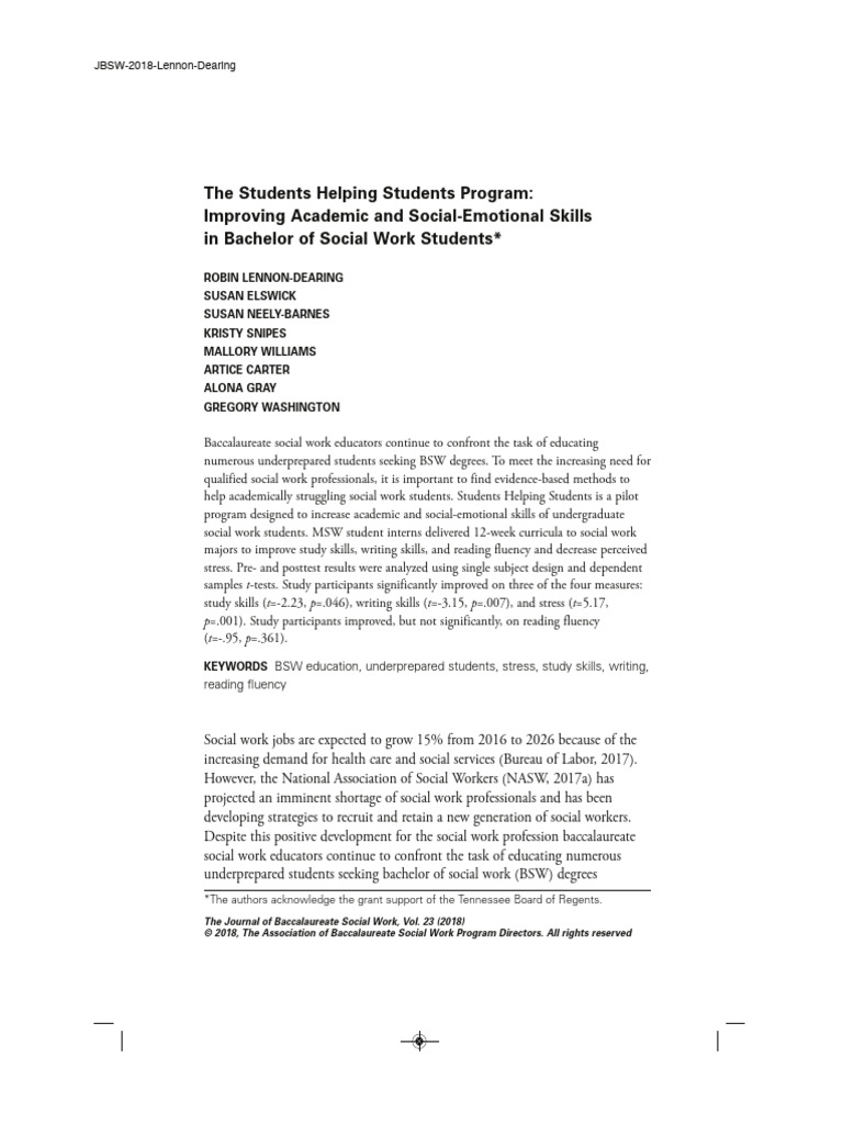 The Students Helping Students Program | PDF | Mentorship | Reading Comprehension