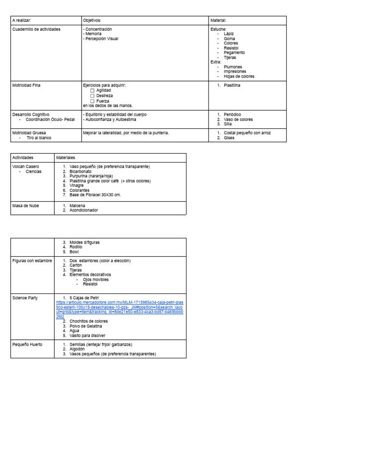Actividades Con Material Extra | PDF