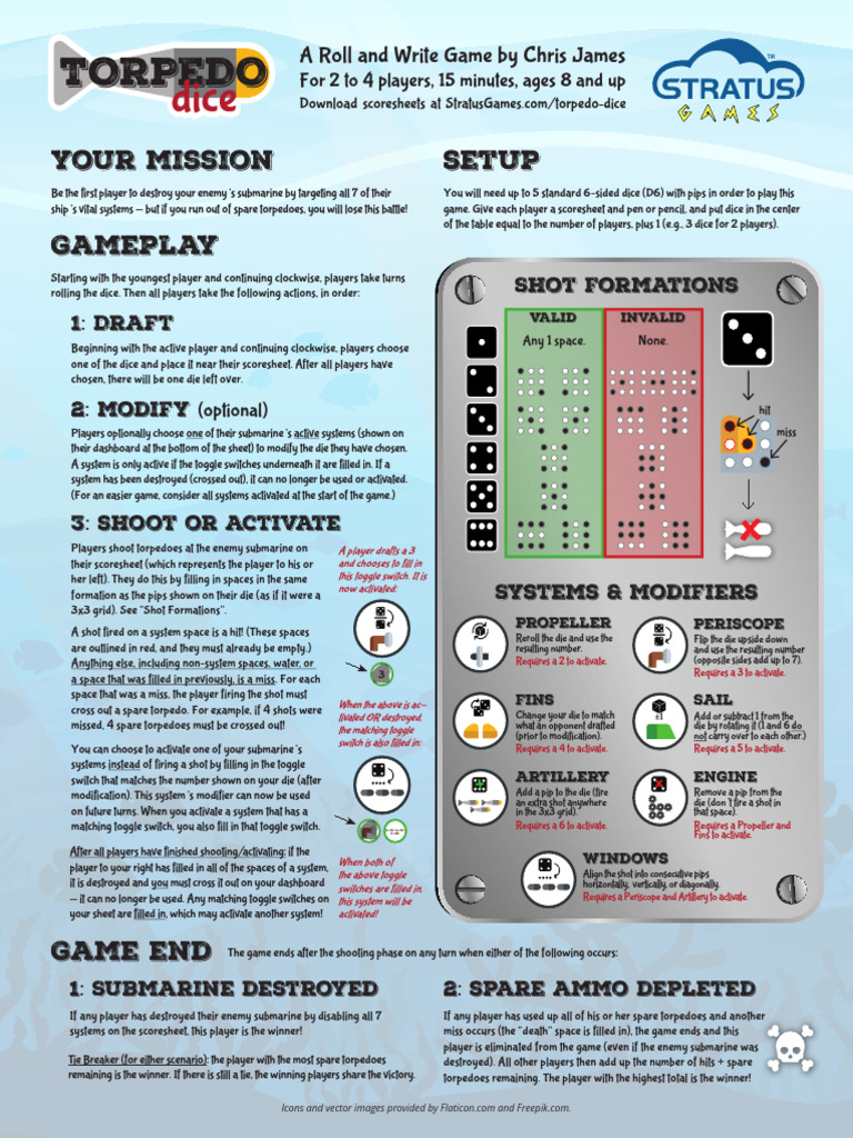 Ed Torpedo Dice Rulebook | PDF | Torpedo | Submarines
