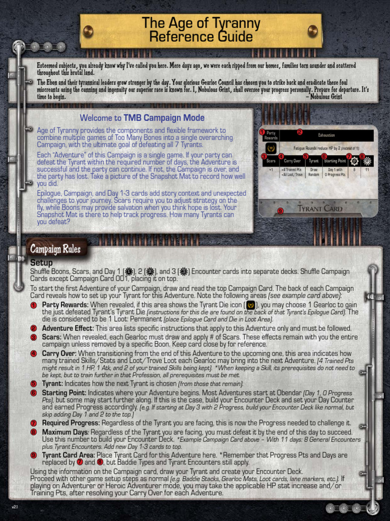 TMB - AoT Reference Sheet - 2.1 | PDF