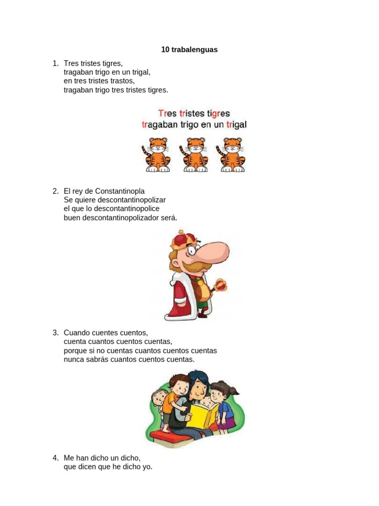 10 Trabalenguas | PDF