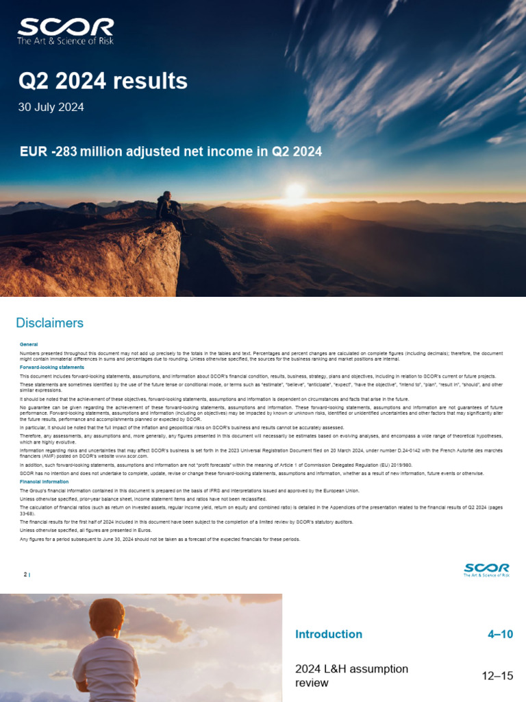 202407 SCOR Q22024 Results Presentation Wiztrust | PDF | Income | Investing