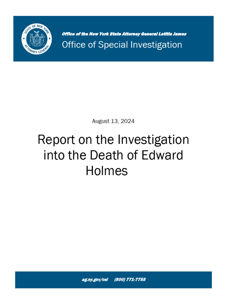 Investigation Report: Edward Holmes Death | PDF | Cardiopulmonary ...