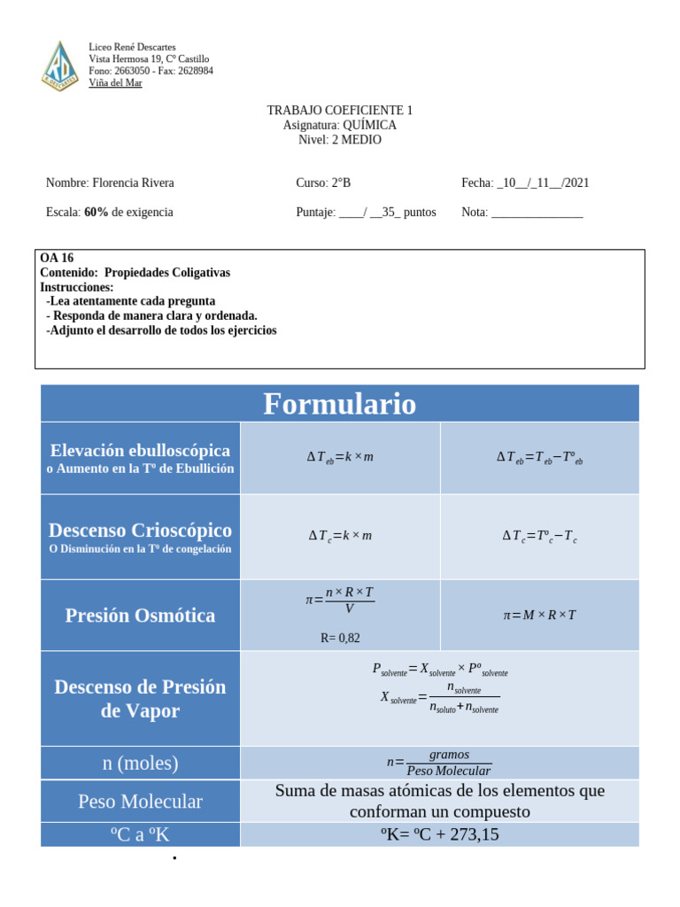 Quimica 2 Medio Guía 2 Medio A Pdf Concentración Propiedades Del Agua