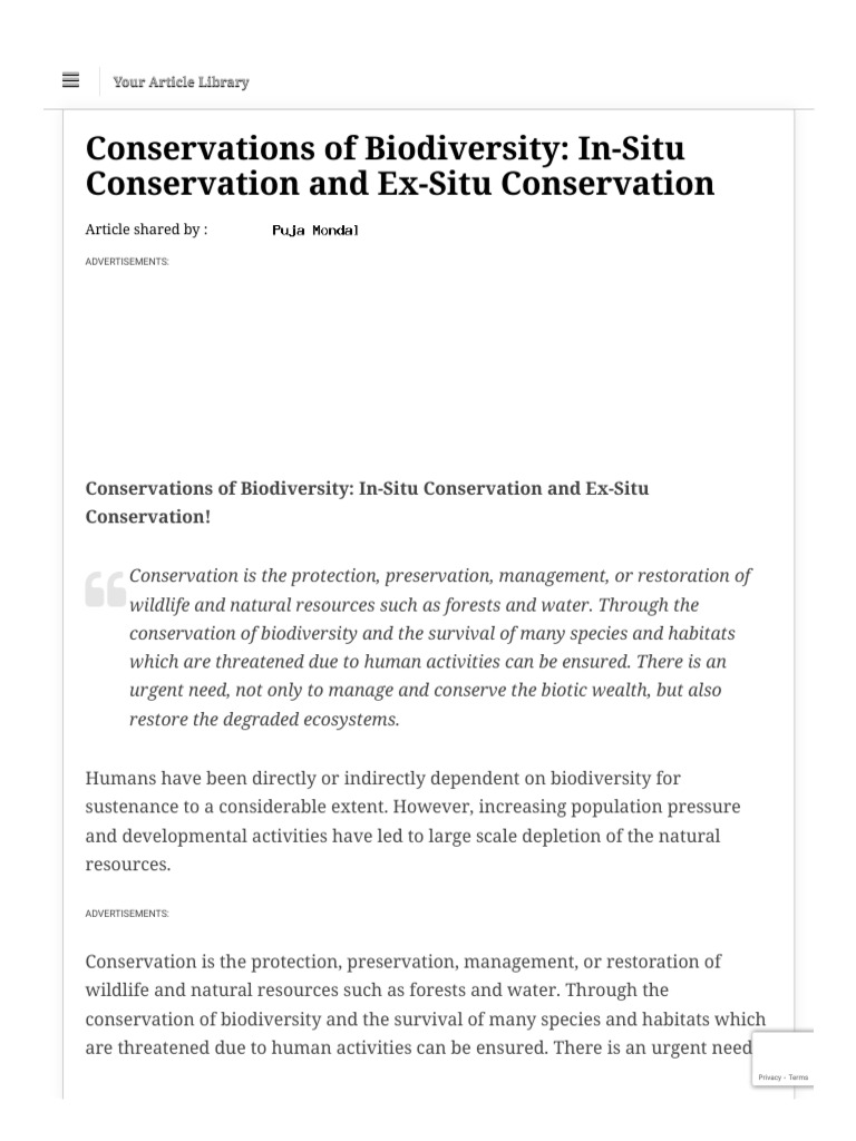 Ex-Situ Conservation Explained | PDF | Conservation Biology | Biodiversity