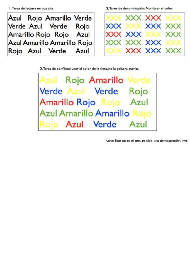 Dinamica Sobre Percepcion Color y Palabras | PDF