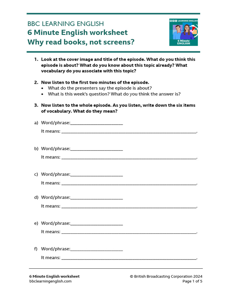 Benefits of Reading Books Over Screens | PDF | Thought | Vocabulary