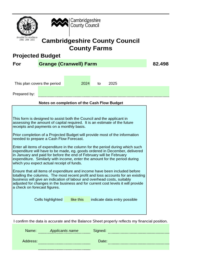 2024 Farms Reletting Budget Workbook | PDF | Budget | Expense