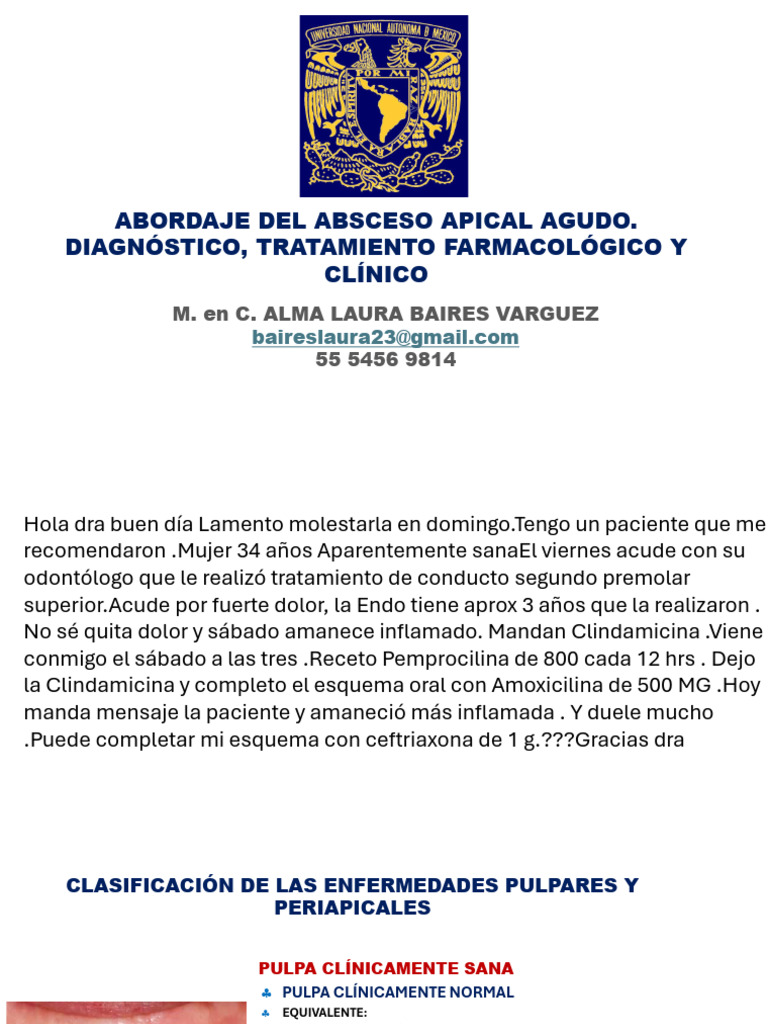 Abordaje del Absceso Apical Agudo | PDF | Inflamación | Dolor