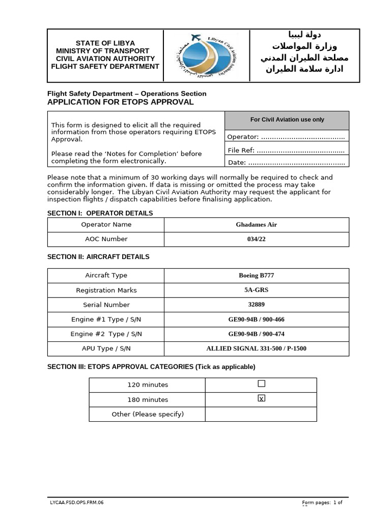 Lycaa FSD Ops FRM 06 | PDF | Aviation | Aircraft Lycaa FSD Ops FRM 06 | PDF | Aviation | Aircraft