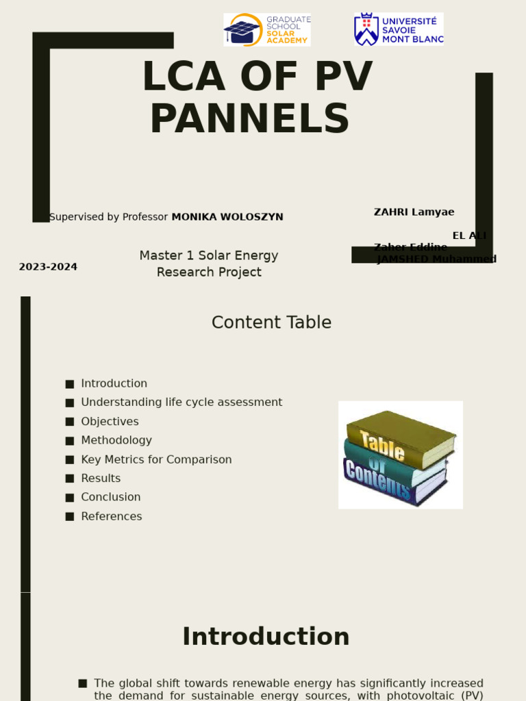 lca of pv pannel(2) | PDF | Life Cycle Assessment | Photovoltaics