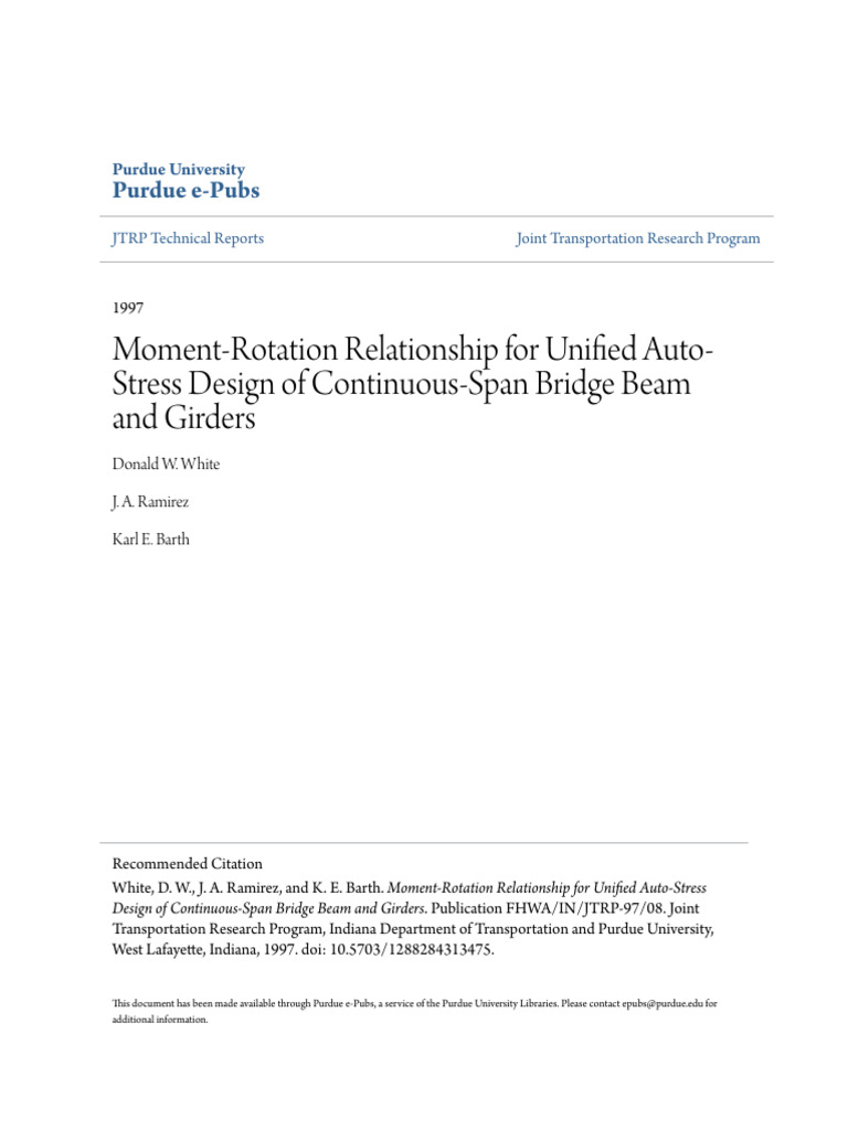 Thesis-Moment Rotation Relationship For Bridge Beam and Girder | PDF ...