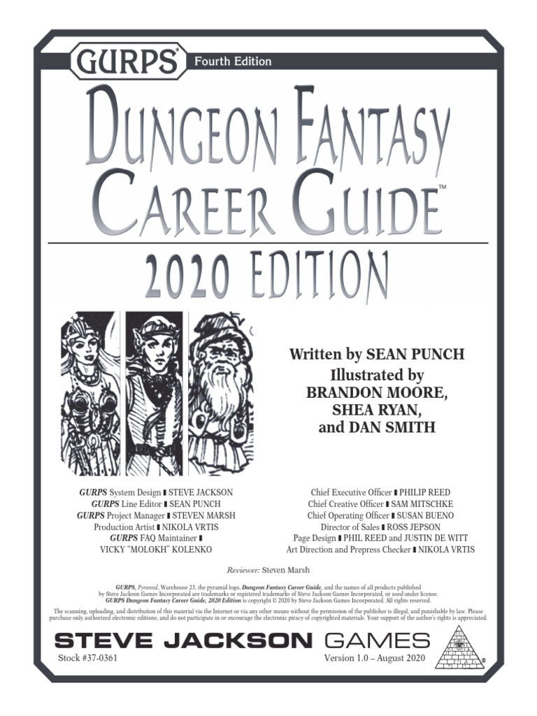GURPS 4e - Dungeon Fantasy 00 - Career Guide | PDF | Dwarf (Dungeons & Dragons)