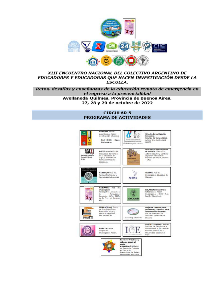 XIII CAEHIE Circular 6 - PROGRAMA | PDF | Aprendizaje | Modificación de comportamiento