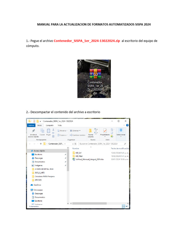 Manual para La Actualizacion de Formatos Automatizados Sispa 2024 | PDF