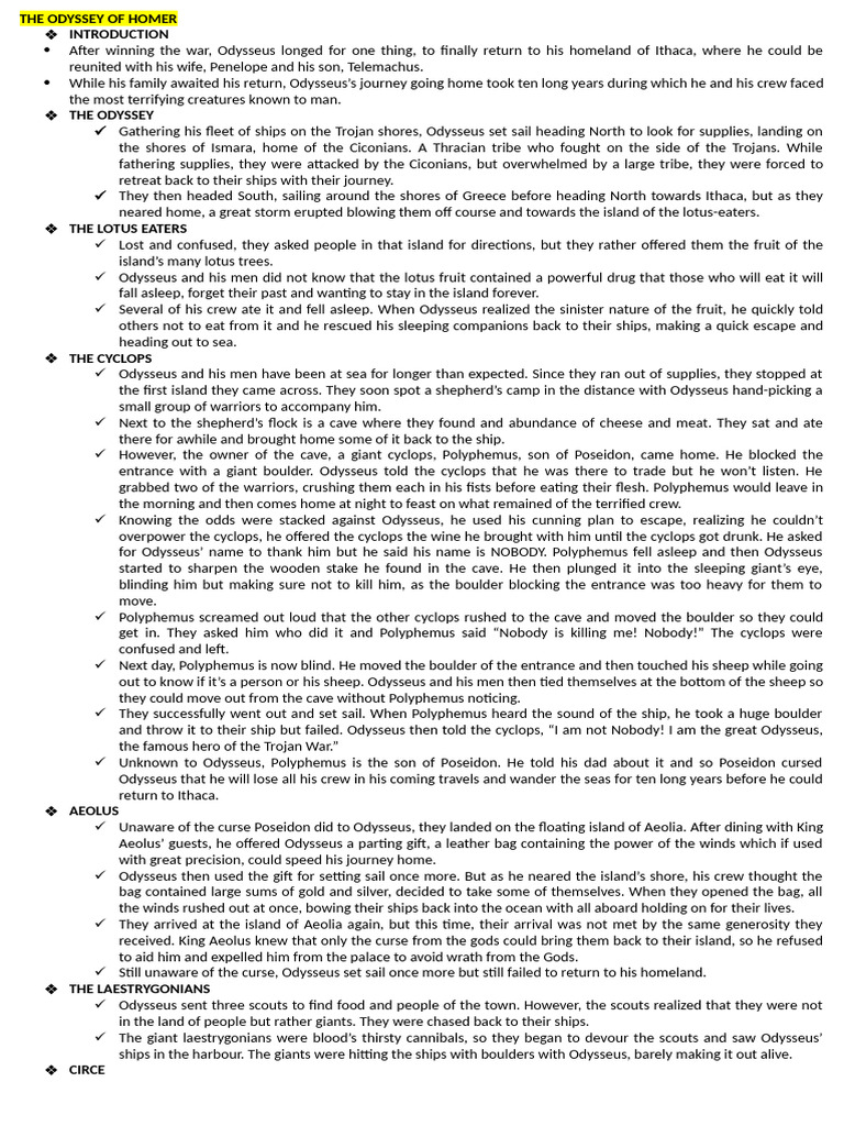The Odyssey Of Homer Pdf Penelope Odysseus