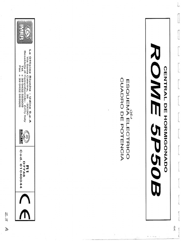 25A1 Cuadro eléctrico de Potencia Hormigonera | PDF