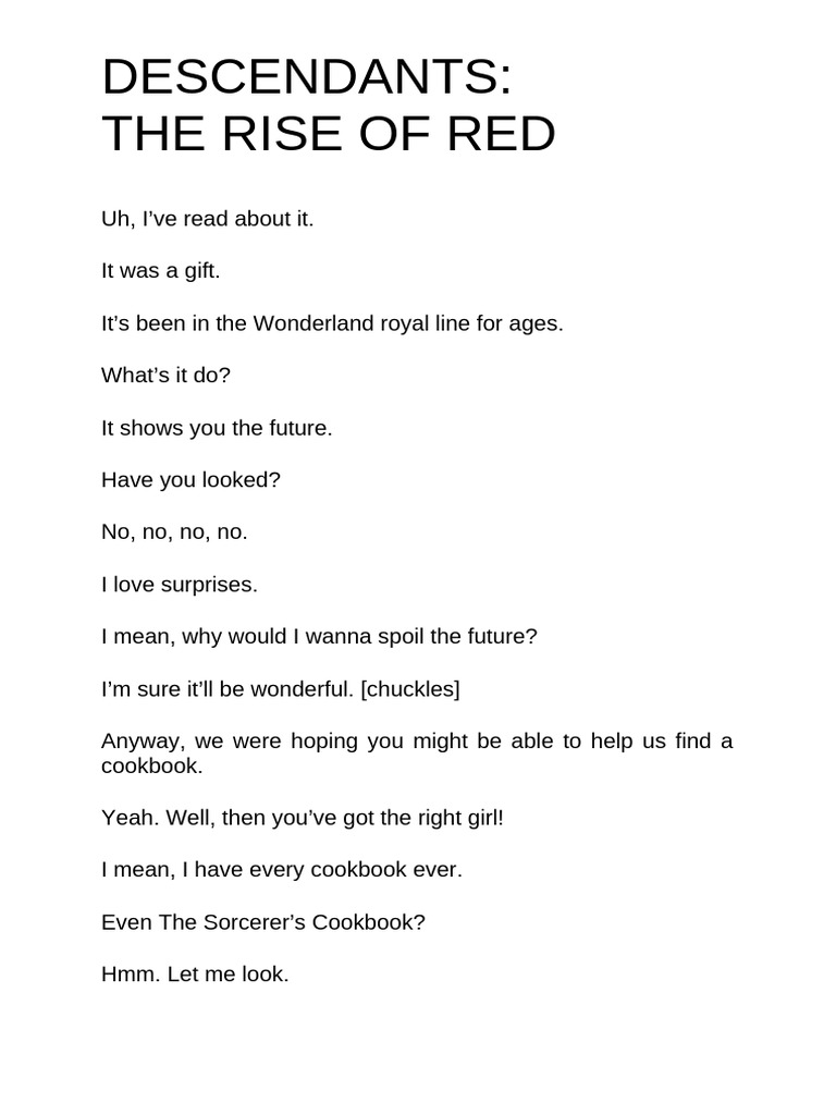Descendants: The Rise of Red | PDF