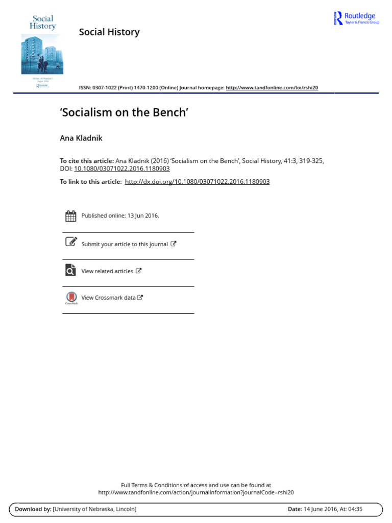 Ana Kladnik - Socialism On The Bench - Review | PDF | Socialist Federal ...