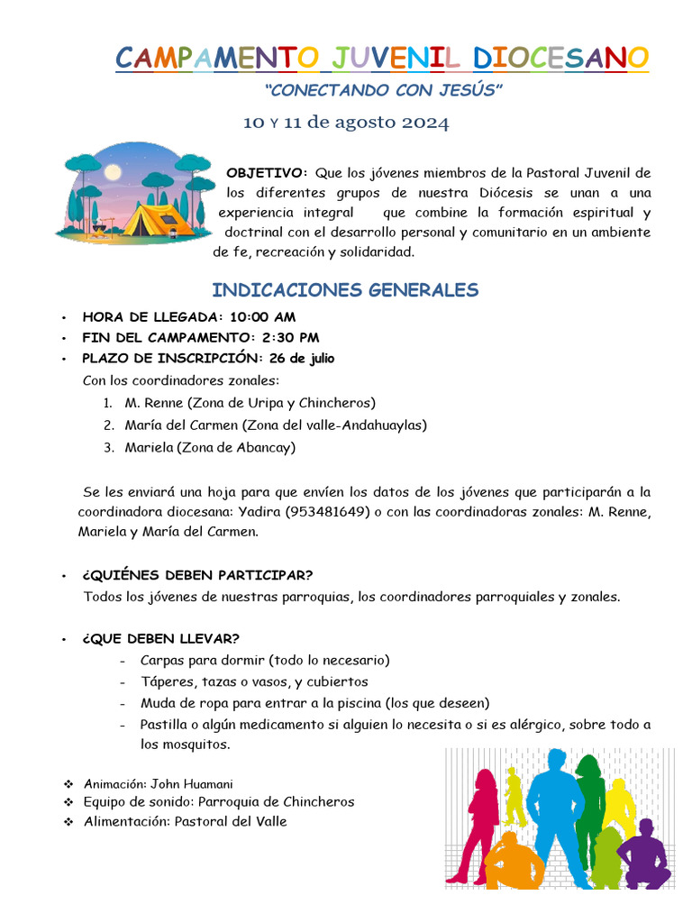 Campamento Juvenil 2024 | PDF