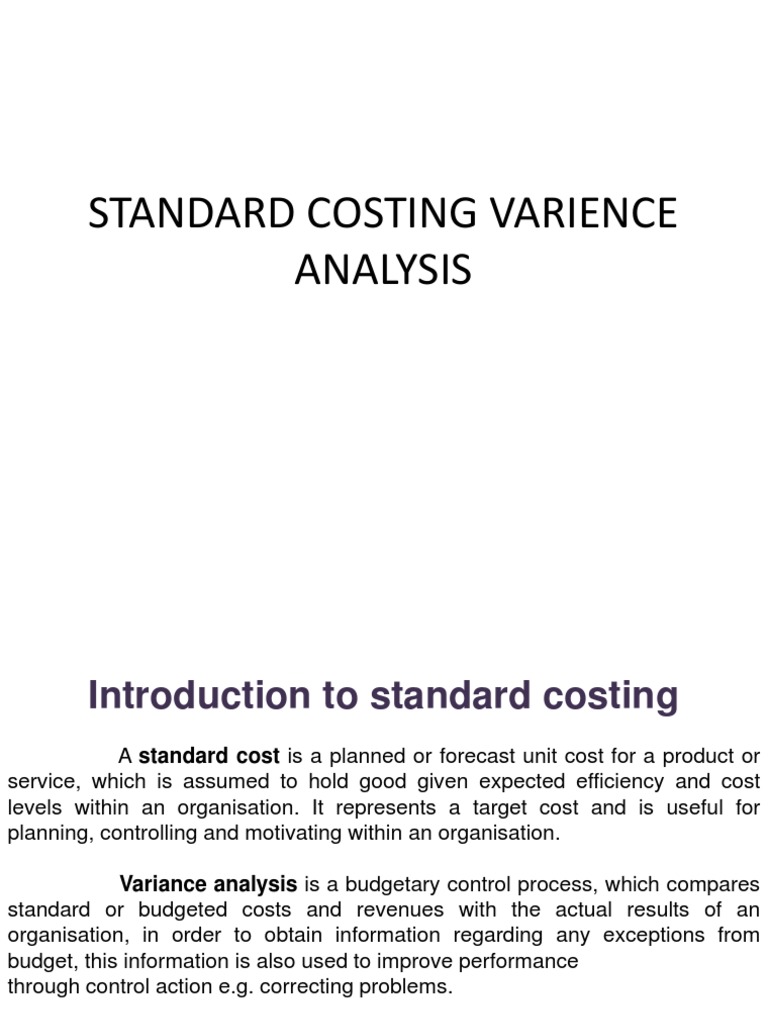 Standard Costing | Inventory | Accountability