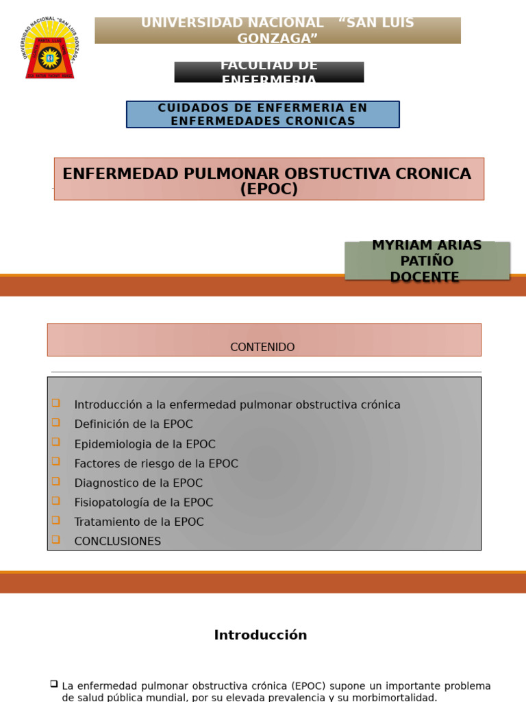 EPOC | PDF | Enfermedad pulmonar obstructiva crónica | Condicion cronica