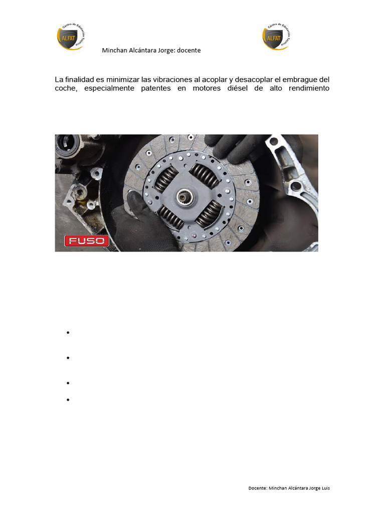 Finalidad de embrague automotriz clase 2 | PDF | Embrague | Vehículos