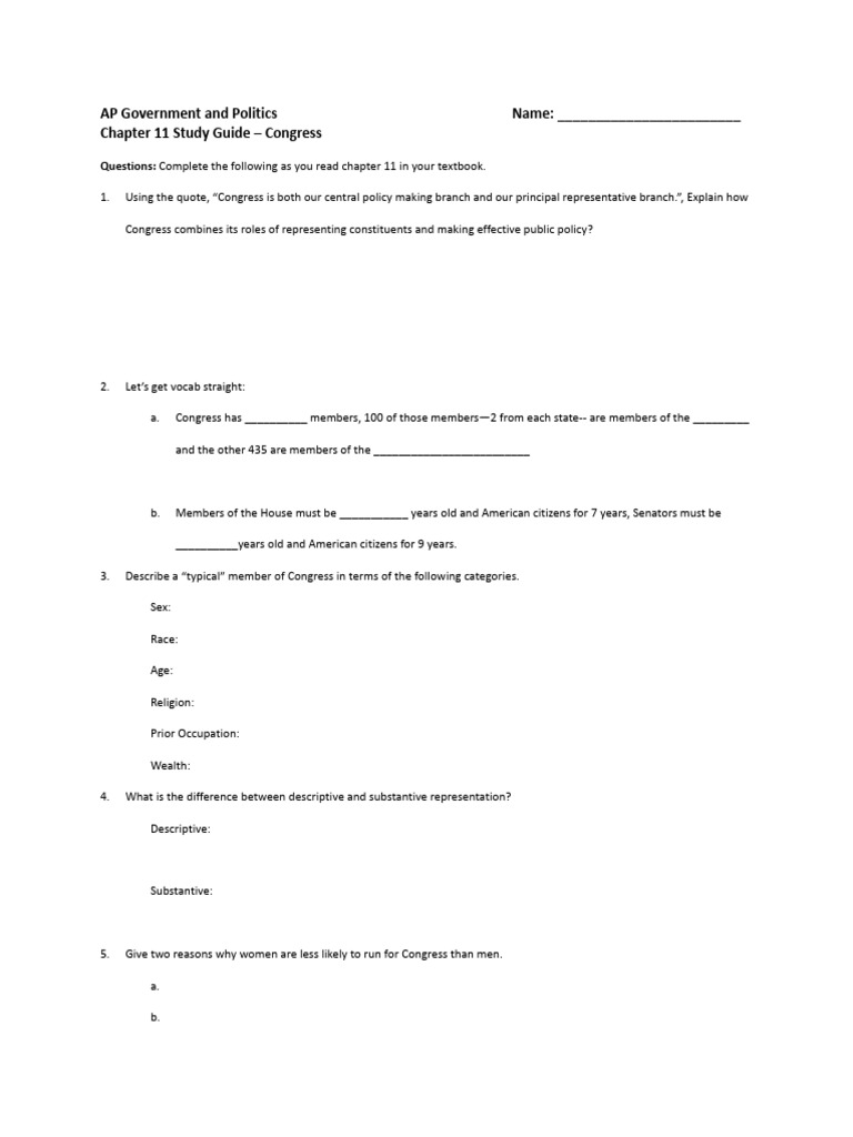 Chapter 11 Congress | PDF | United States Congress | American Government