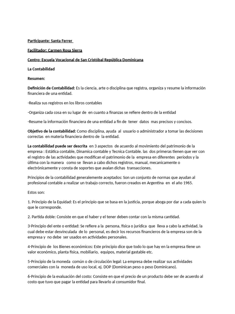 Resumen de Contabilidad 1 | PDF | Contabilidad | Negocios económicos