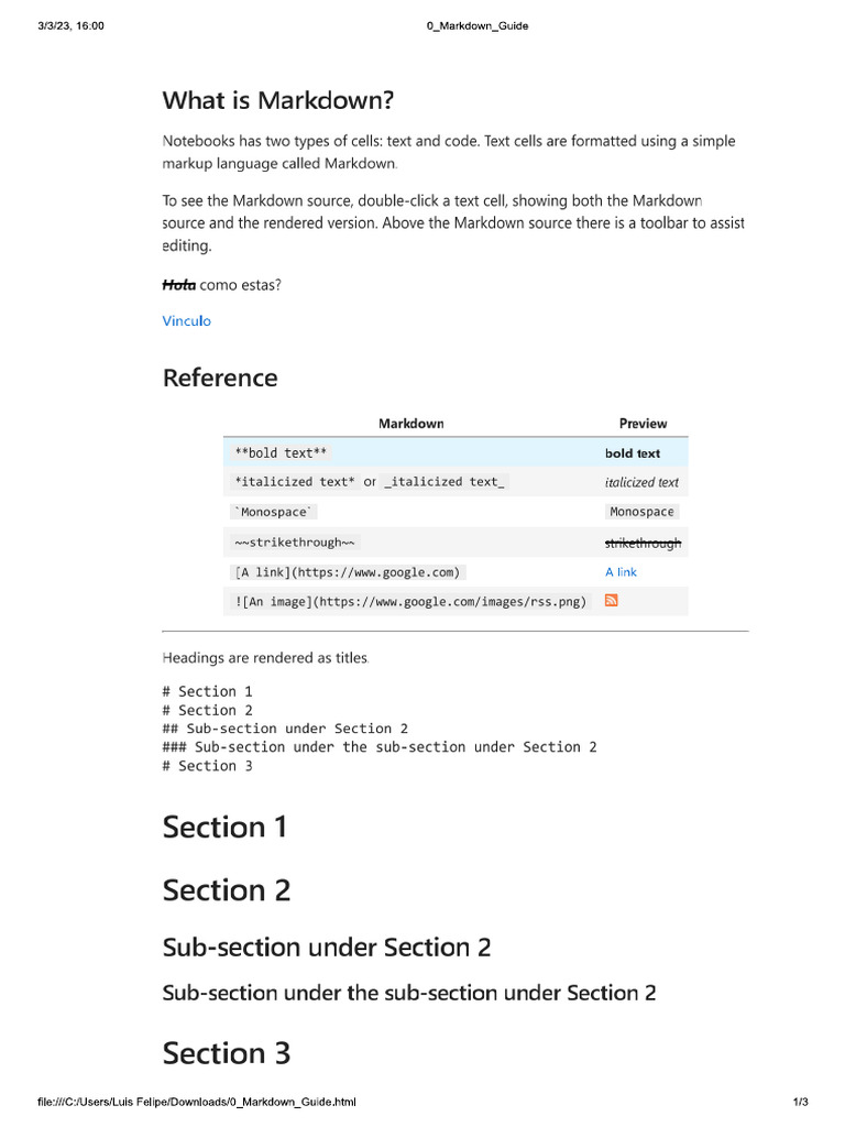 0 Markdown Guide | PDF