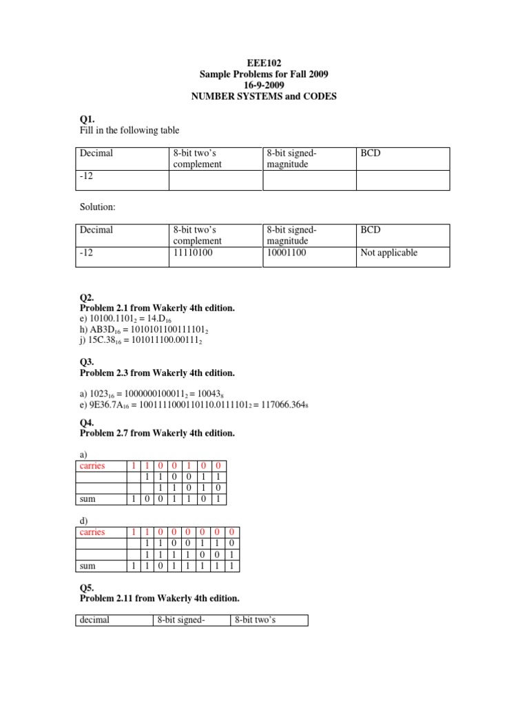 S1 Number Systems And Codes Pdf Binary Coded Decimal Theory Of Computation 4206
