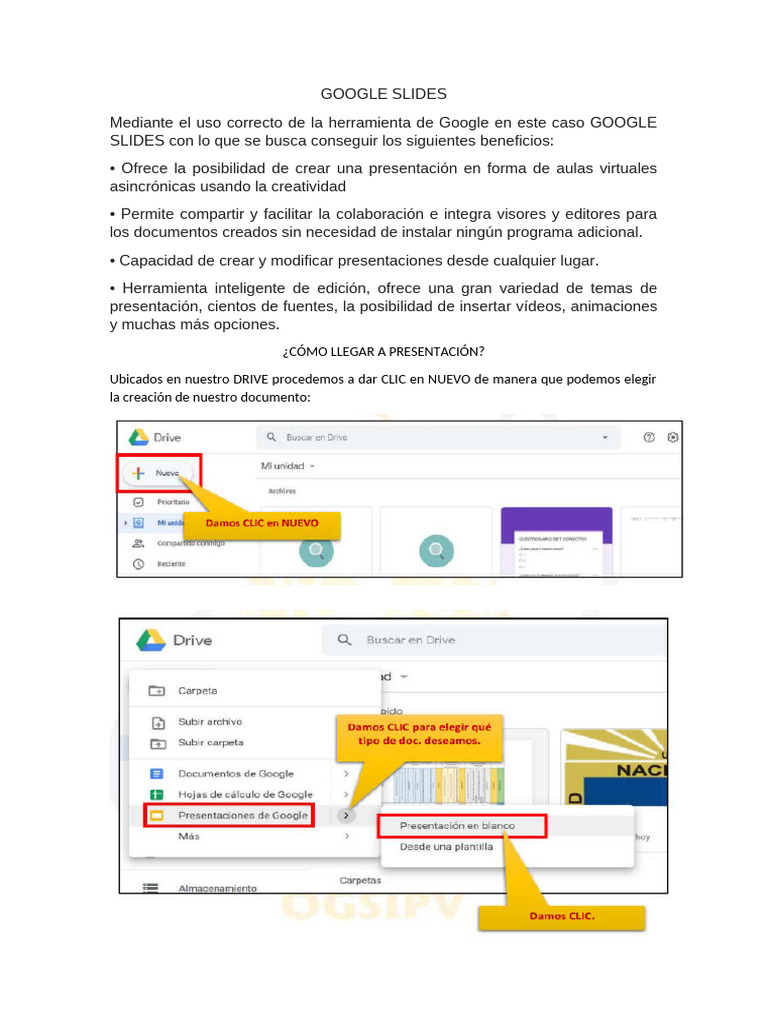 3RO GOOGLE SLIDES | PDF | Salón de clases | Informática