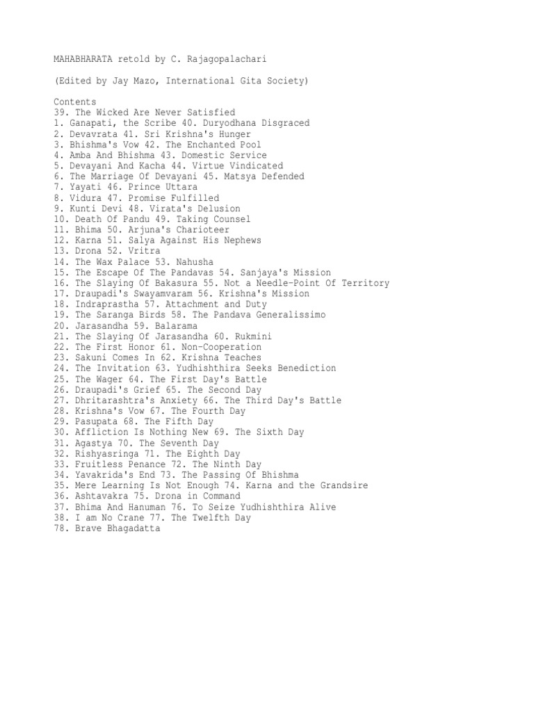 Mahabharata | PDF | Mahabharata | Vaishnava Texts