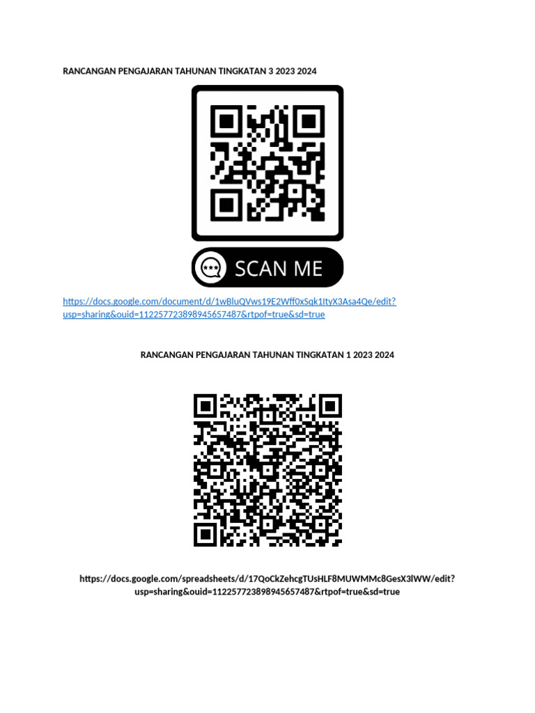 QR Code RPT 2023 2024 | PDF