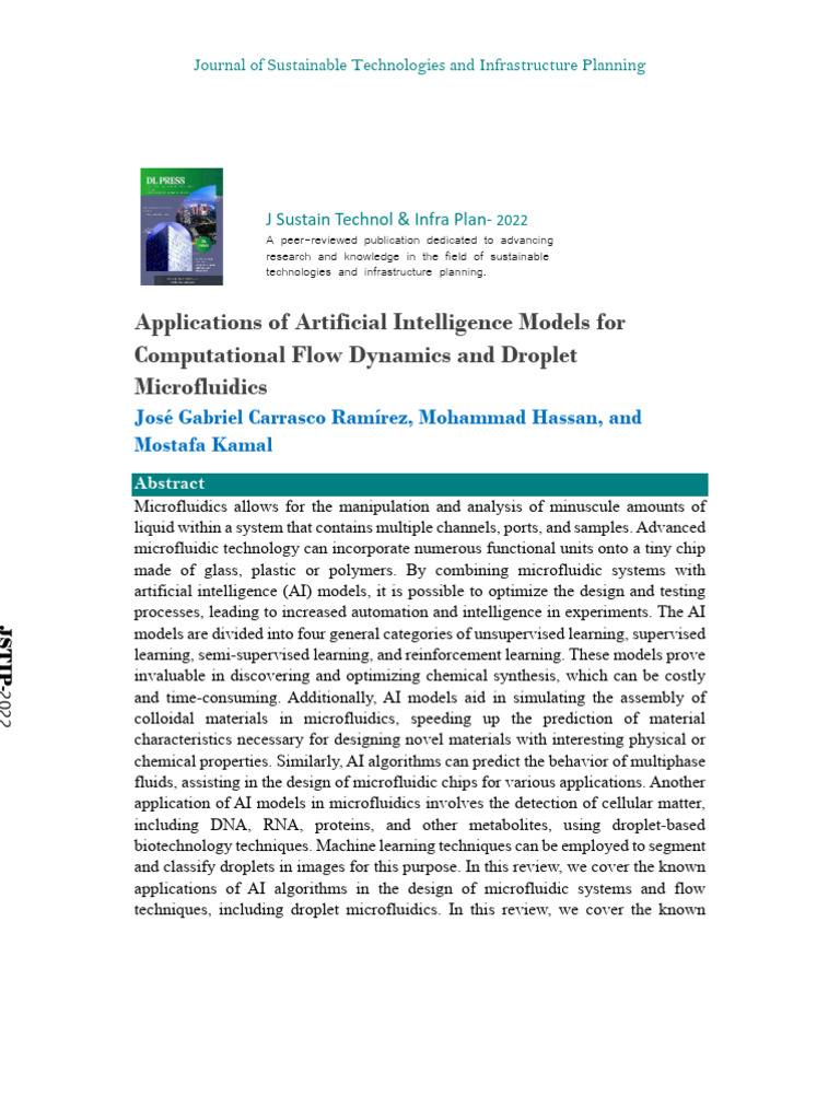 Applications Of Artificial Intelligence Models For Computational Flow Dynamics And Droplet 6025