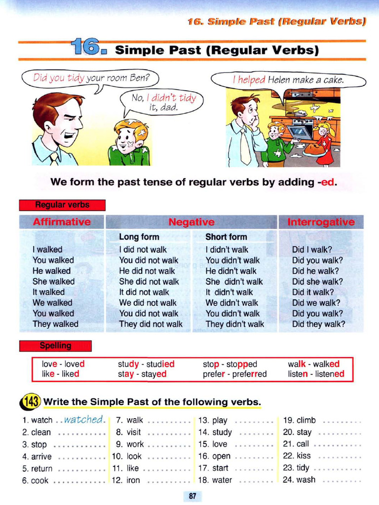 Unit 6 Past Simple Regular Verbs Pdf