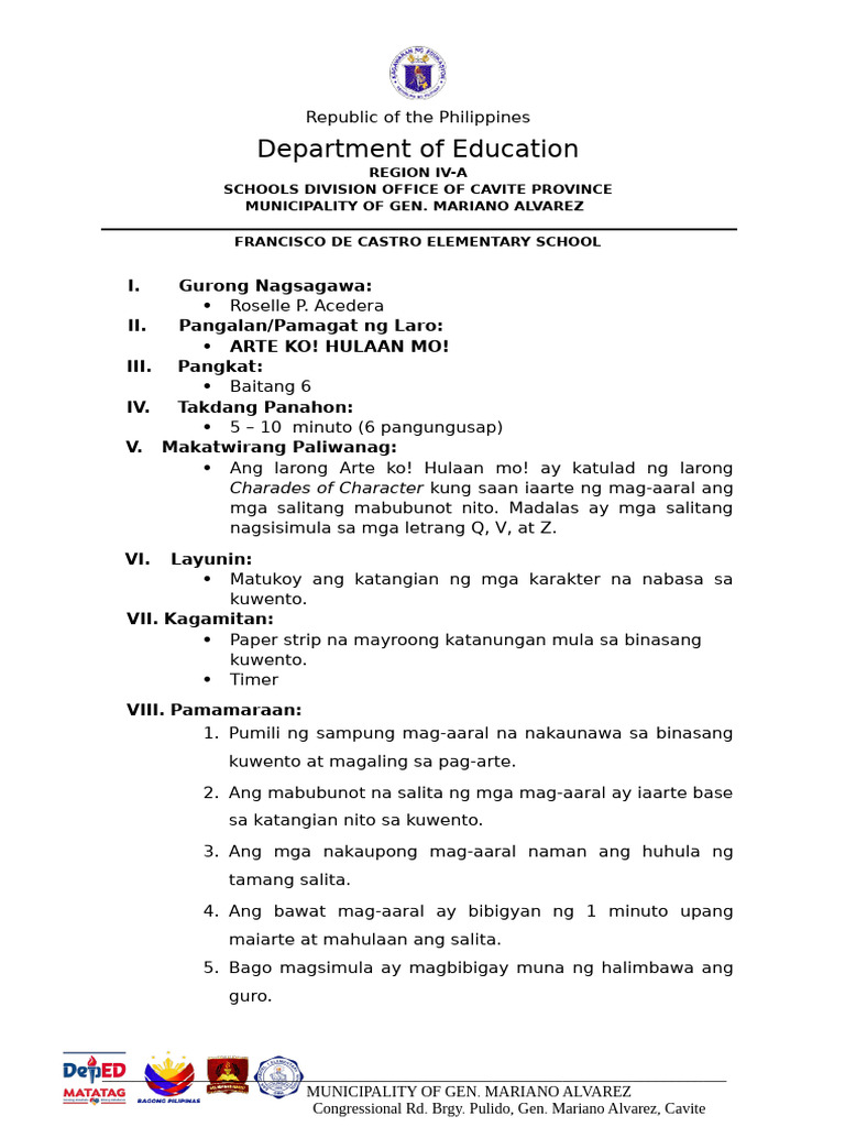 Filipino 6 - Activity | PDF