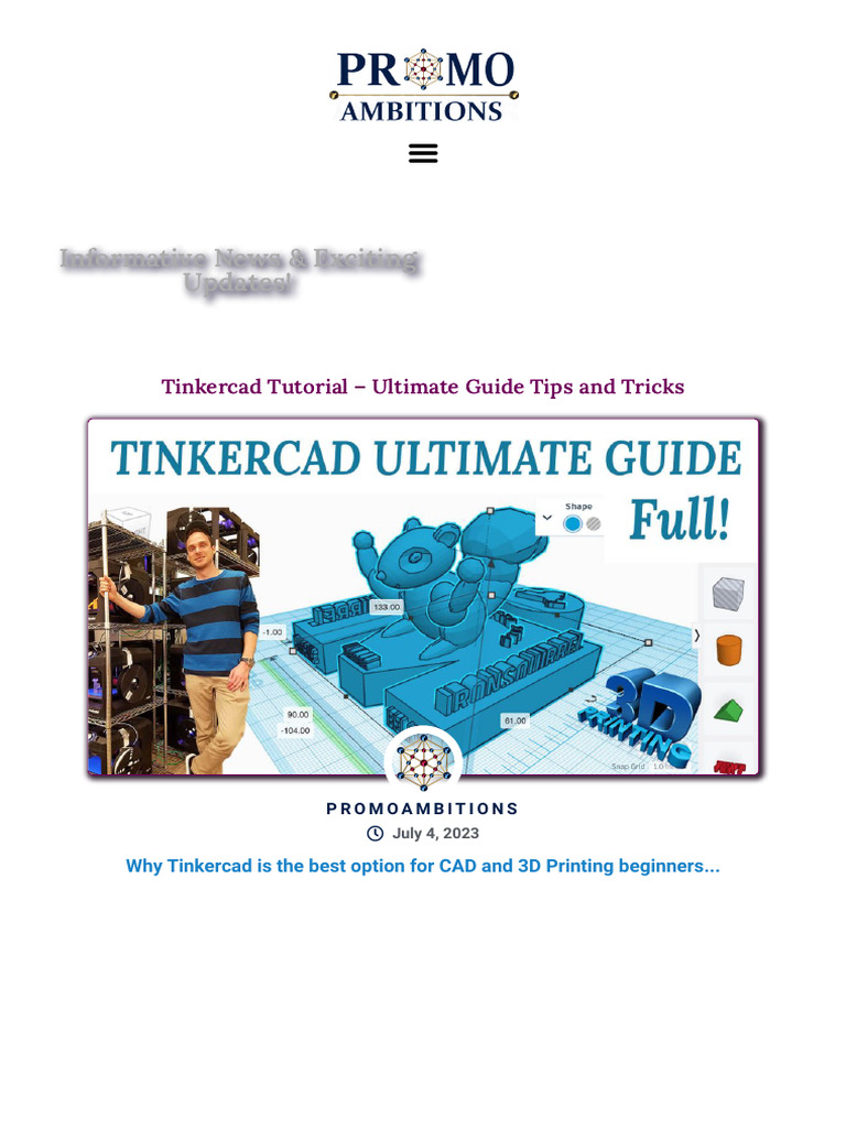 Tinkercad Tutorial - Ultimate Guide Tips and Tricks - PromoAmbitions ...