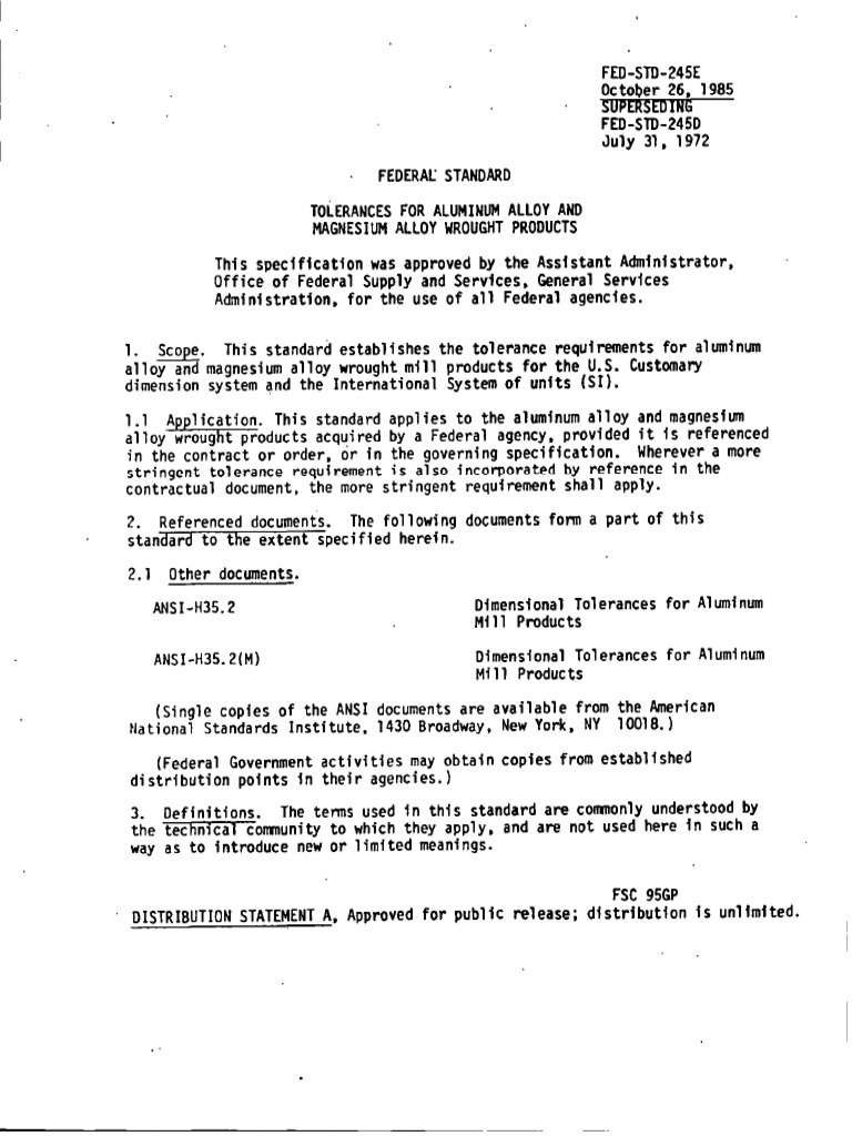 Fed STD 245e | PDF | Metals | Materials