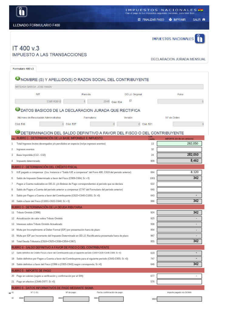 Formulario 400 | PDF | Impuestos | Esfera pública
