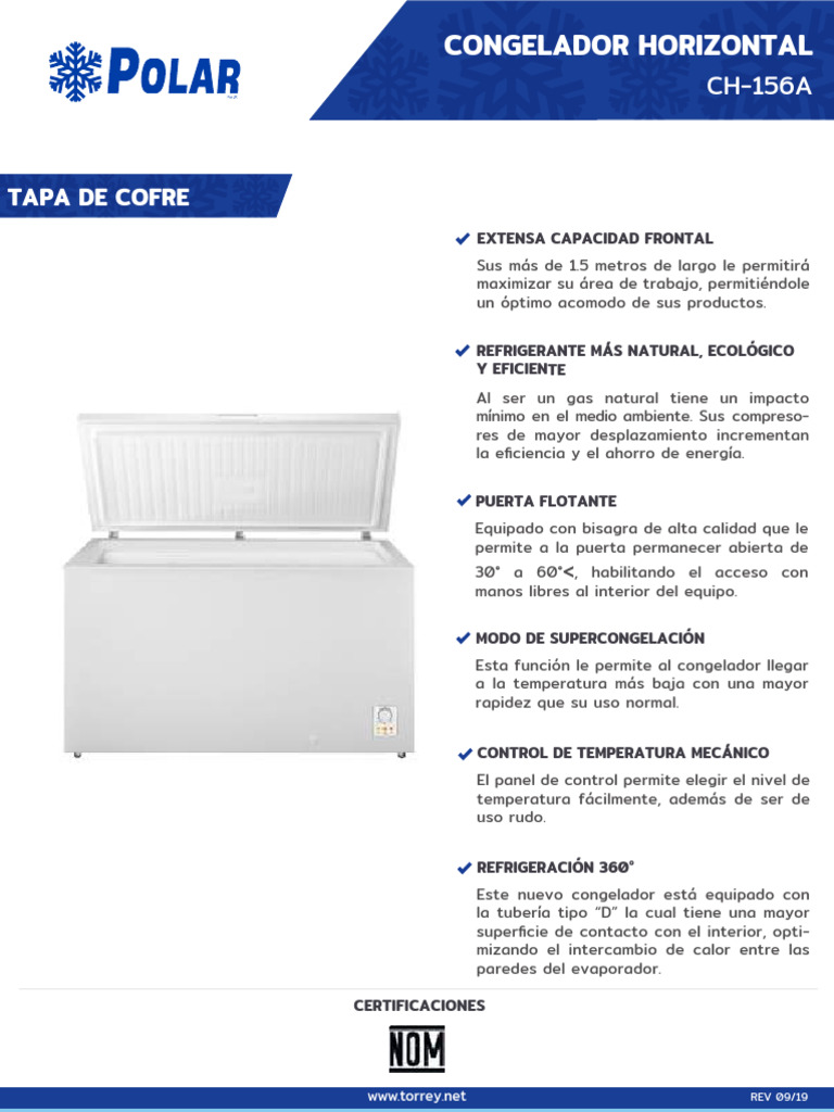 Congelador Horizontal - CH - 156a - Polar | PDF | Naturaleza