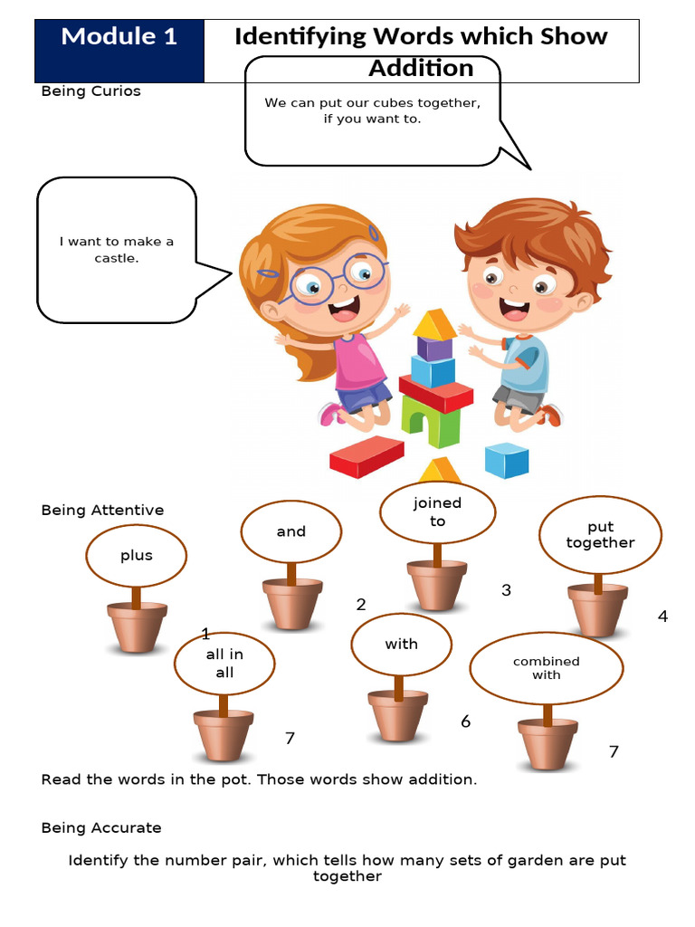 Understanding Addition Concepts | PDF