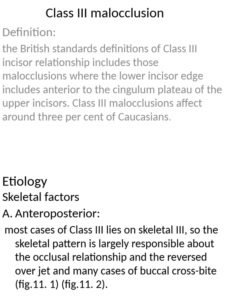 Understanding Class III Malocclusion | PDF | Dental Anatomy | Tooth