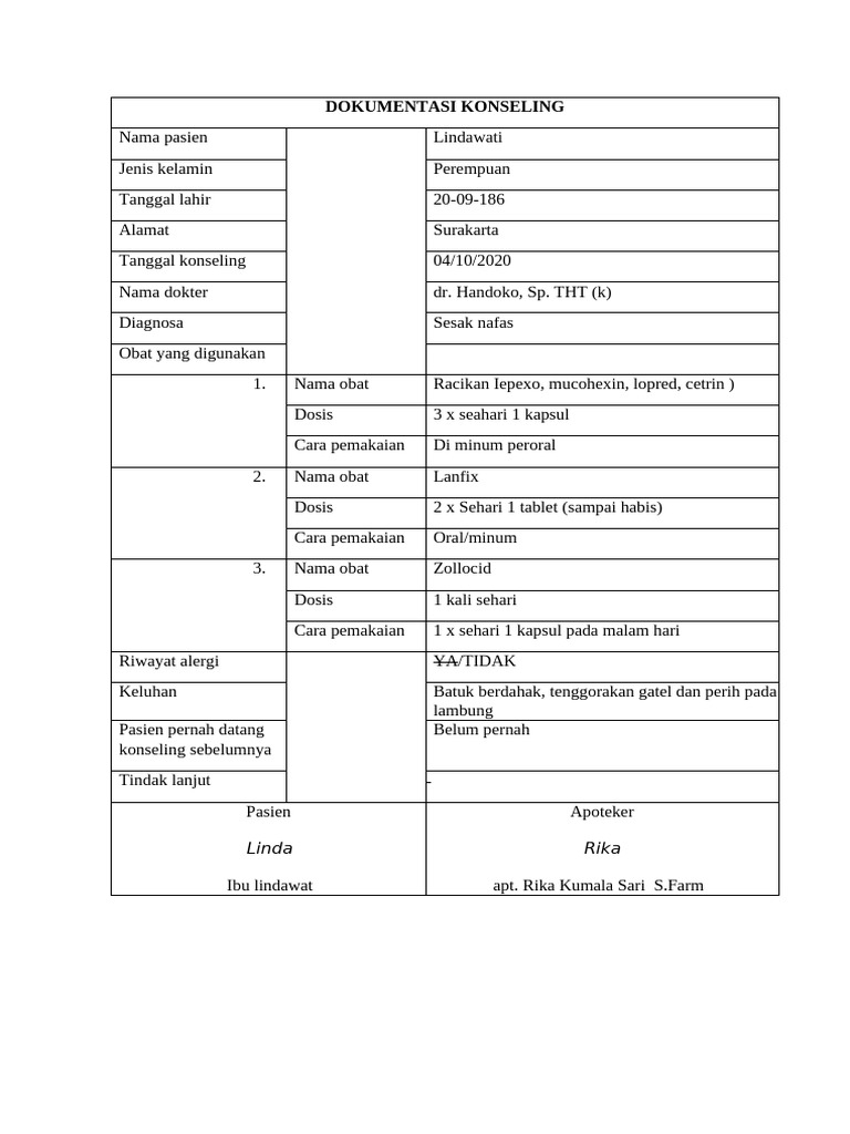 Formulir Konseling | PDF | Kesehatan Holistik