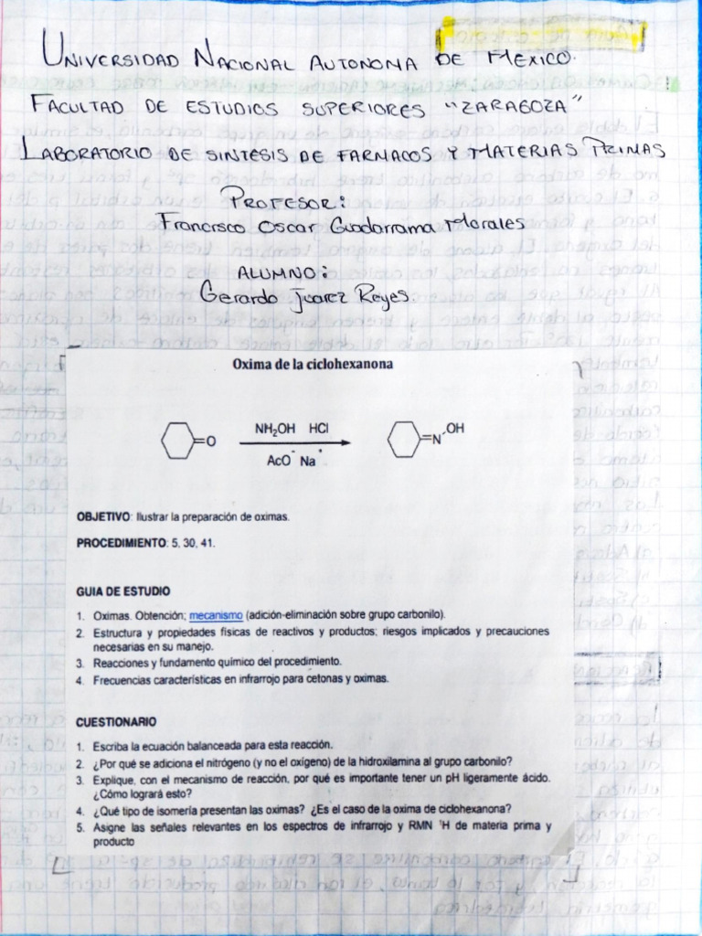 Oxima de La Ciclohexanona | PDF